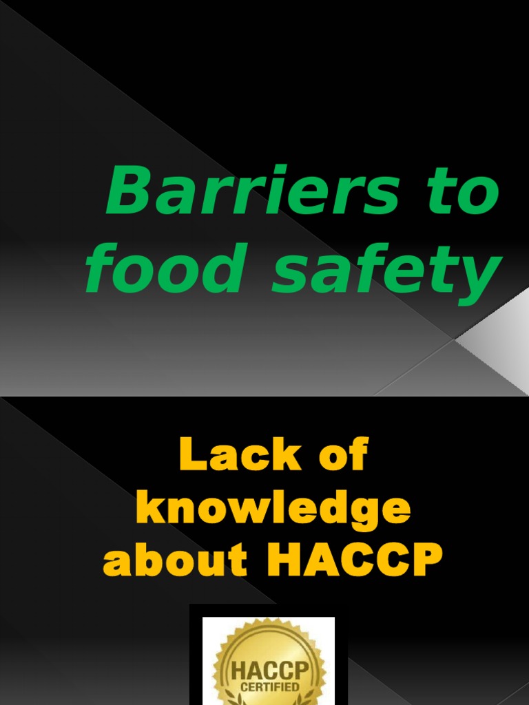 Barriers To Food Safety | PDF