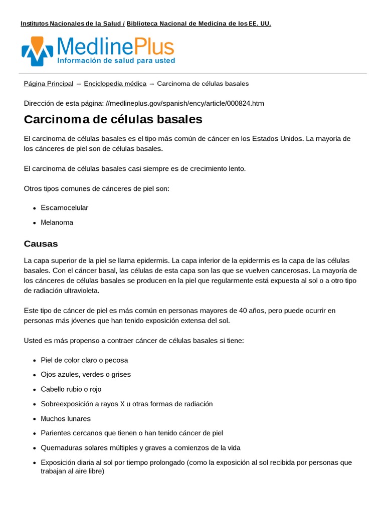 Carcinoma de Células Basales: Guía Completa | PDF | Protector solar ...