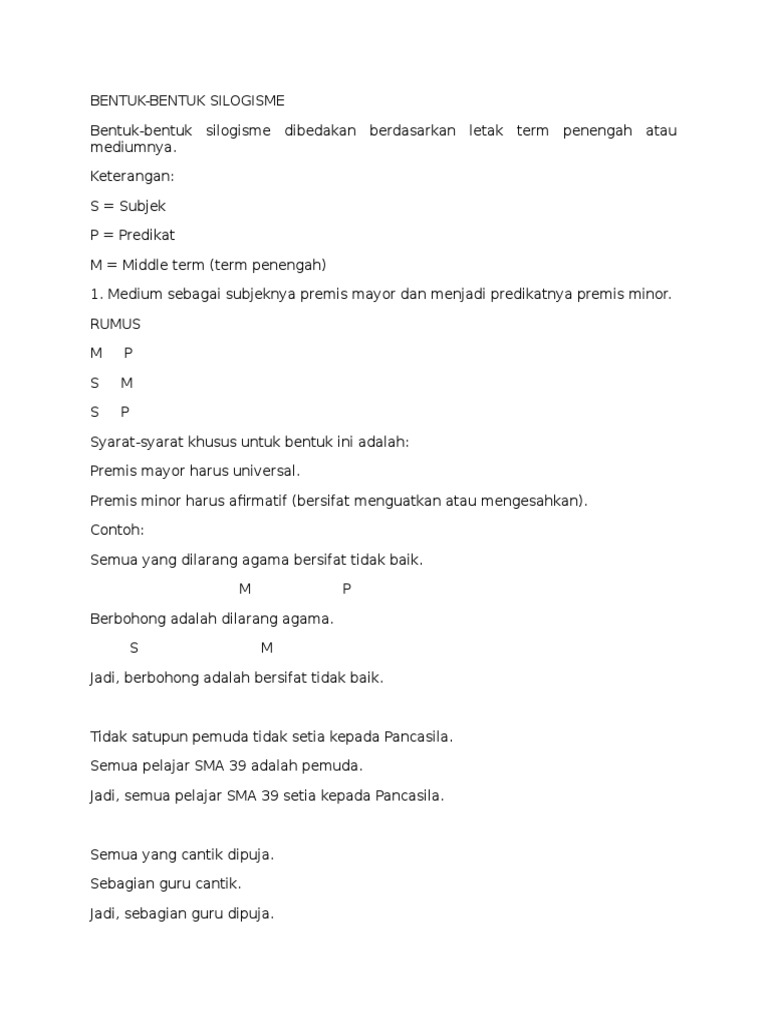 Silogisme | PDF | Seni & Disiplin Bahasa | Kajian Bahasa Asing