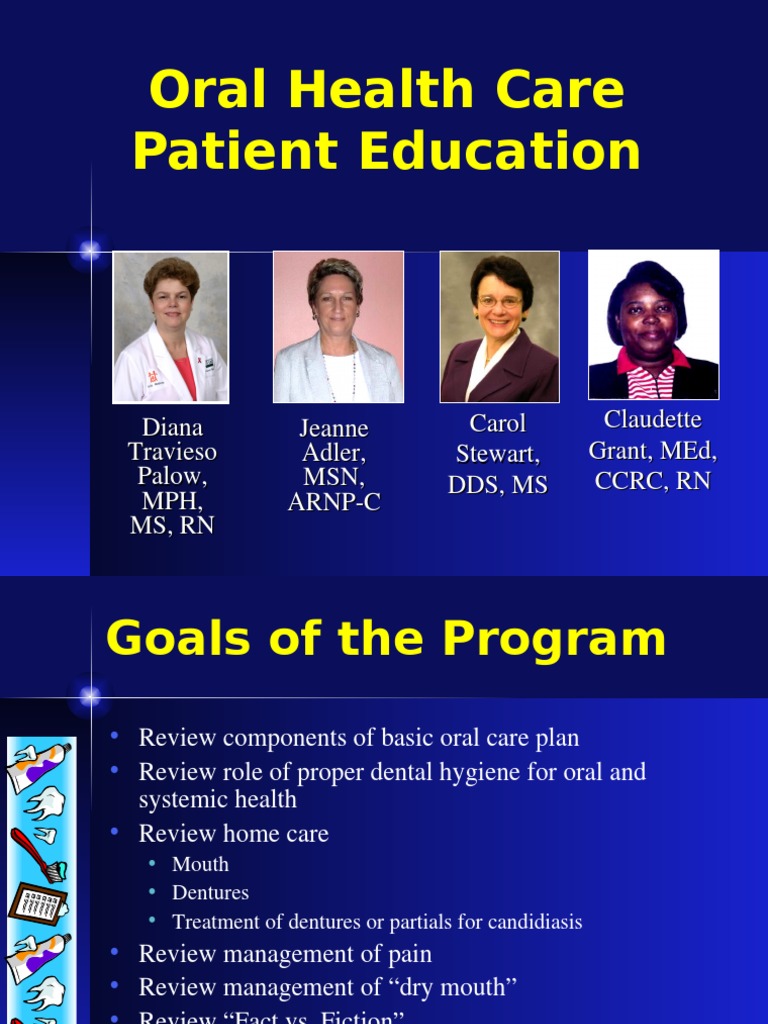 Oral Health Care Patient Education | PDF | Oral Hygiene | Dentistry