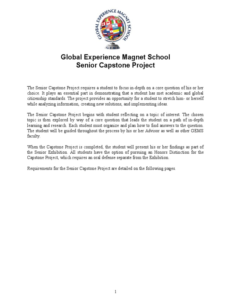 Senior Capstone Project - GEMS | PDF | Evaluation | Epistemology