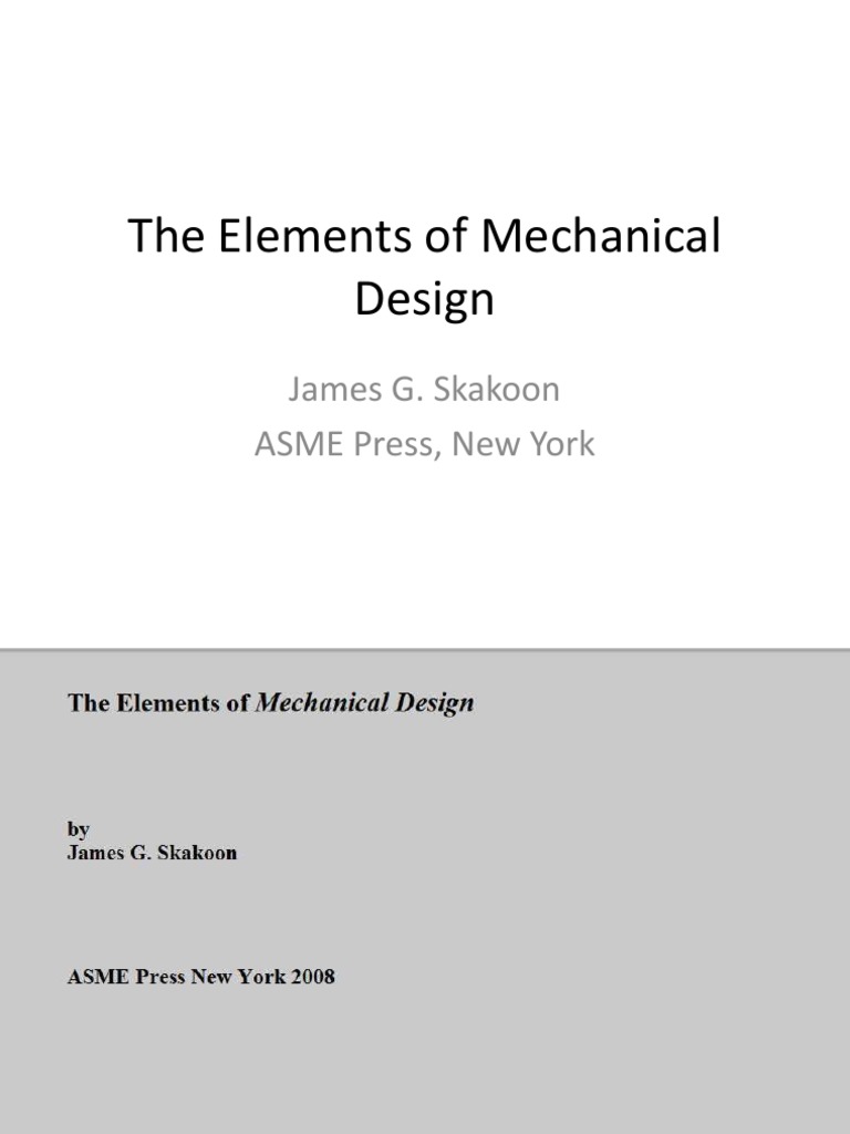 The Elements of Mechanical Design | PDF