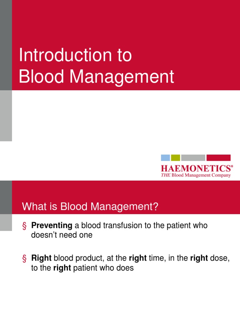 Blood Managment | PDF | Blood Transfusion | Red Blood Cell