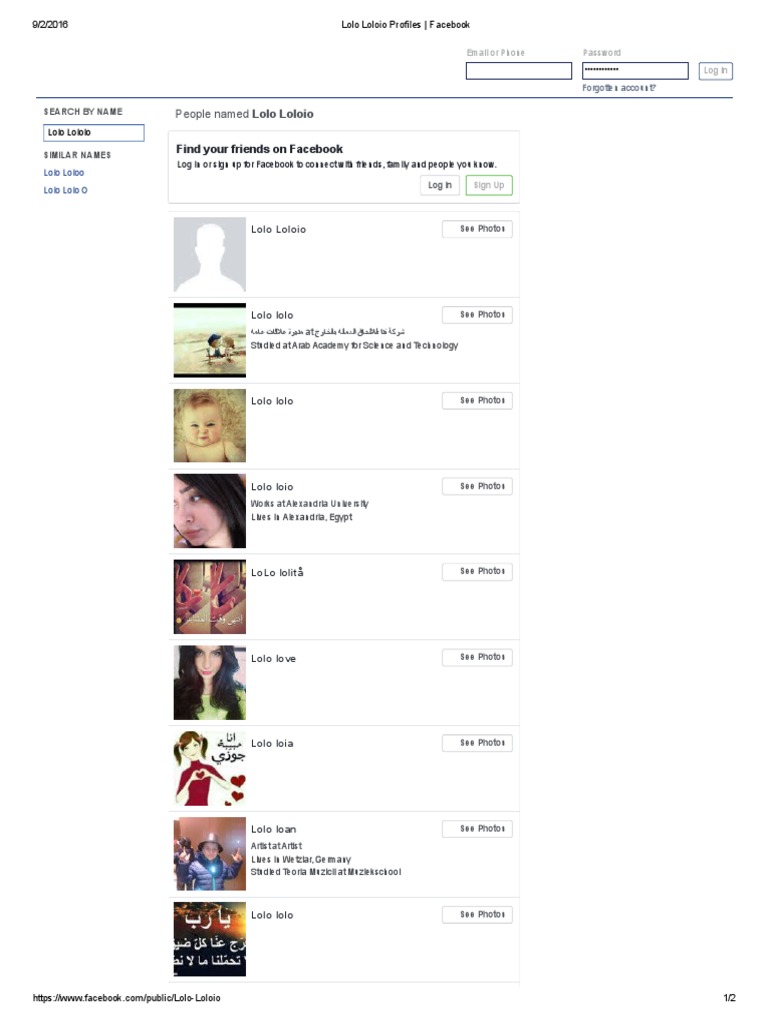 Lolo Loloio Profiles - Facebook | PDF