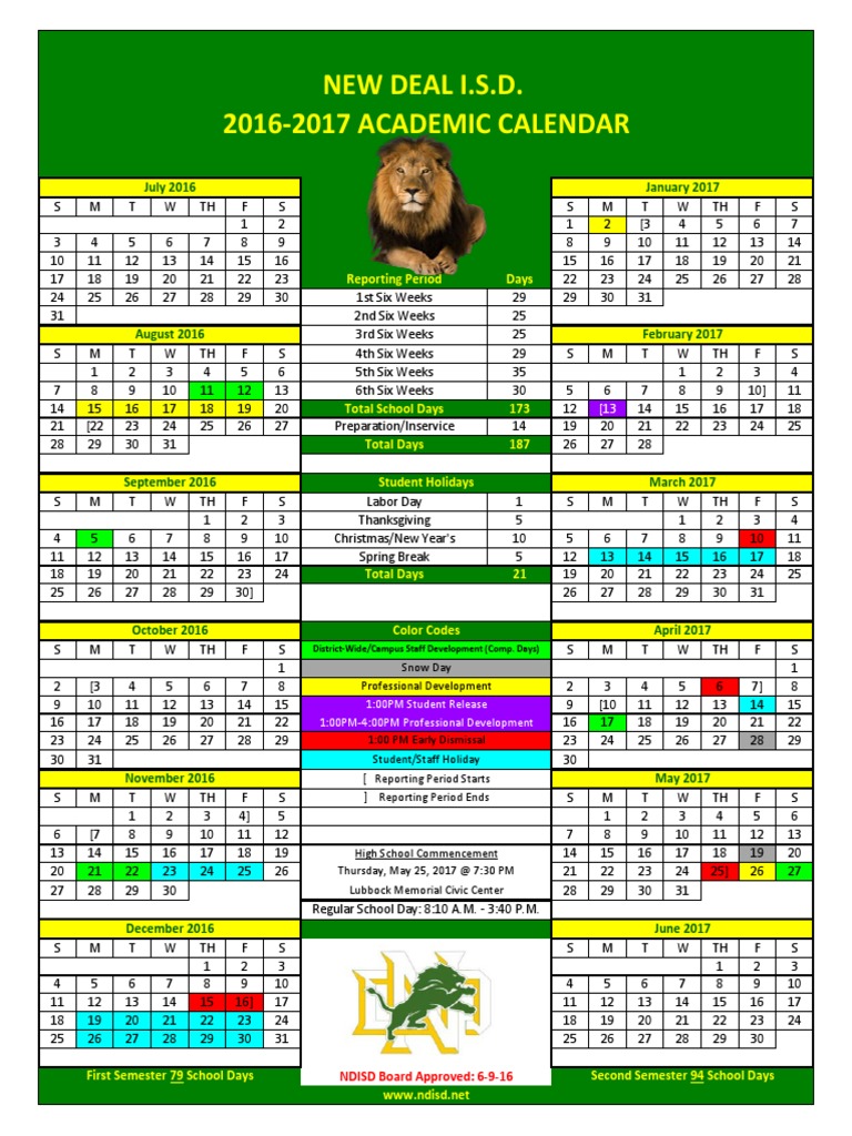 2016-2017 Academic Calendar Overview | PDF | Politics