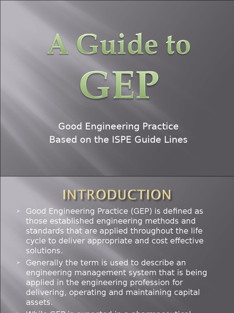 Good Engineering Practice Based On The ISPE Guide Lines | PDF | Risk Management | Verification ...