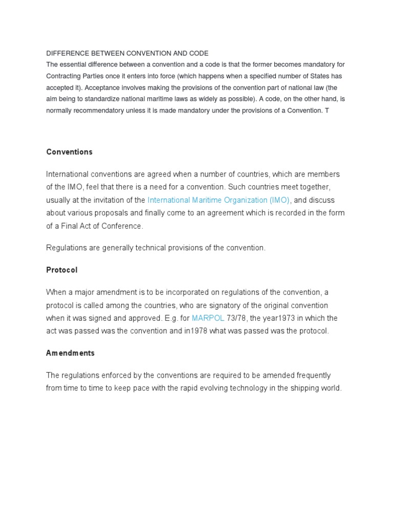 Difference Between Convention and Code | PDF