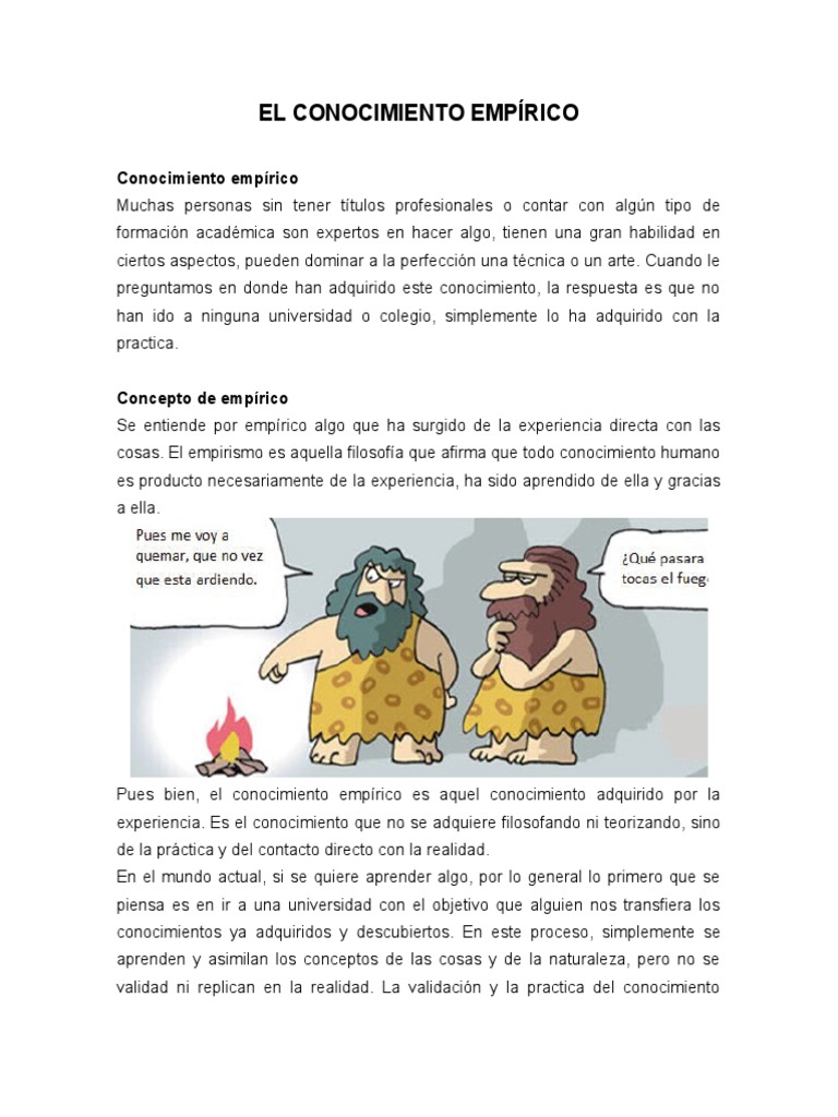 El Conocimiento Empírico y Cientifico | PDF | Empirismo | Science