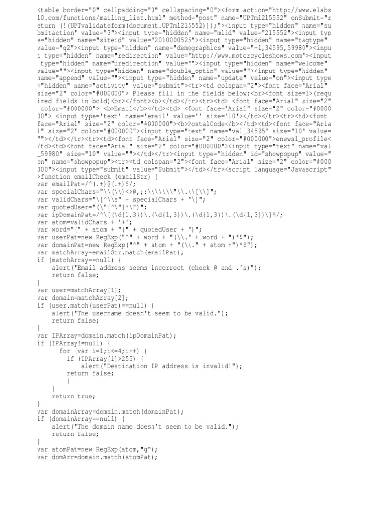 IMS Lyris Code For Top of Home Page | PDF | Internet Protocols | Web ...