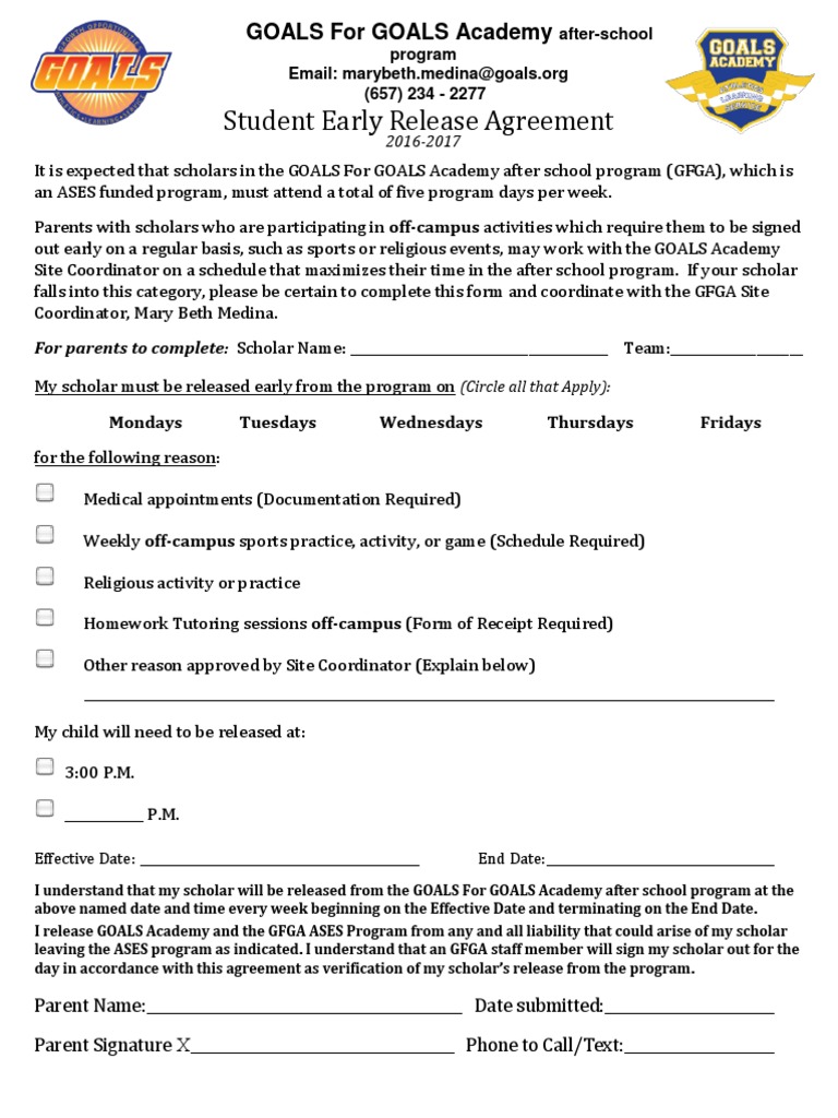 GFGA Early Release Forms | PDF | Nature
