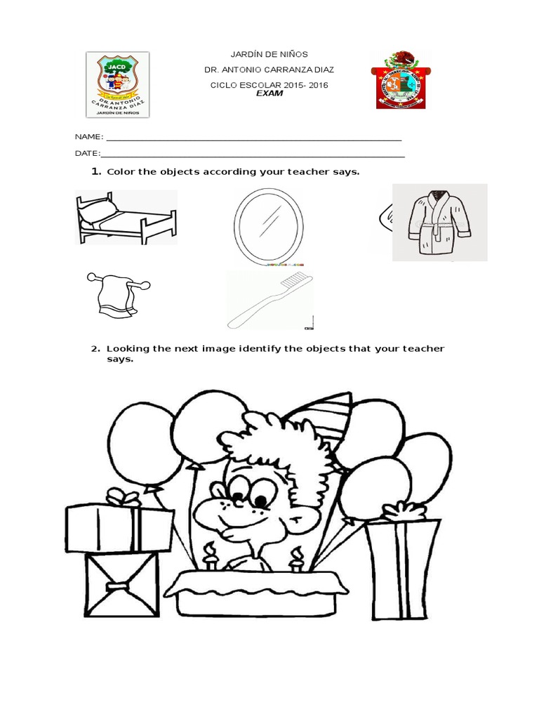 Exam For Children | PDF