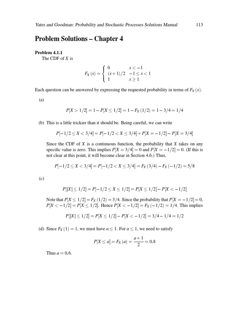 Problem Solutions - Chapter 4: Yates and Goodman: Probability and ...