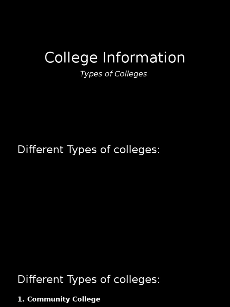 Types of Colleges | PDF | University Of California | College