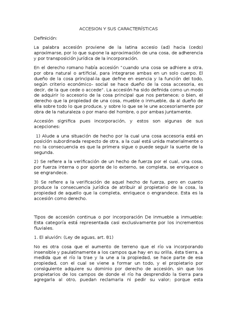 Accesion y Sus Características | PDF | Propiedad | Science