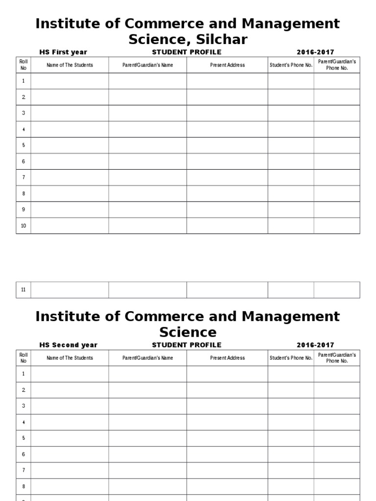 Institute of Commerce and Management Science, Silchar: HS First Year ...