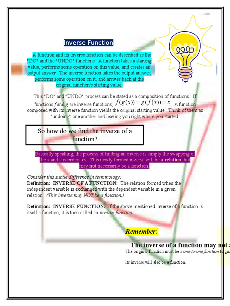 So How Do We Find The Inverse of A Function? | PDF | Exponential ...