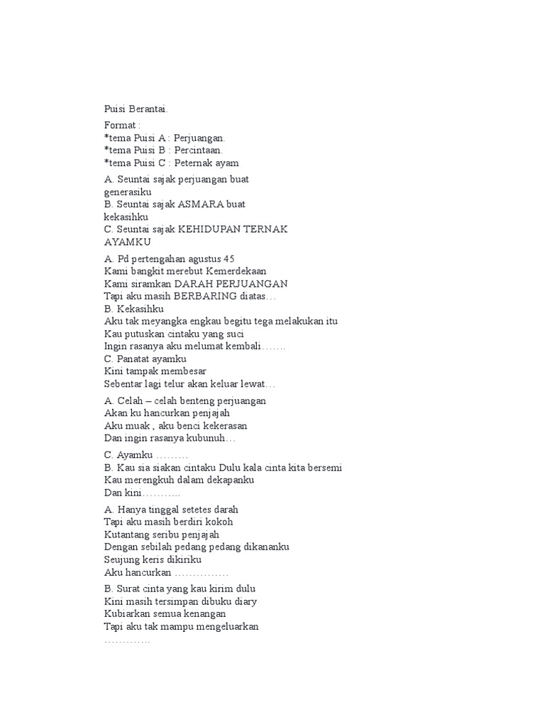 Puisi Berantai | PDF