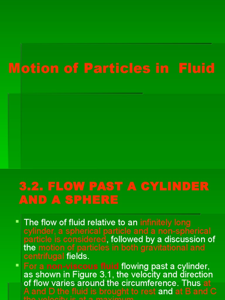 Motion of Particles in Fluid | PDF | Boundary Layer | Drag (Physics)