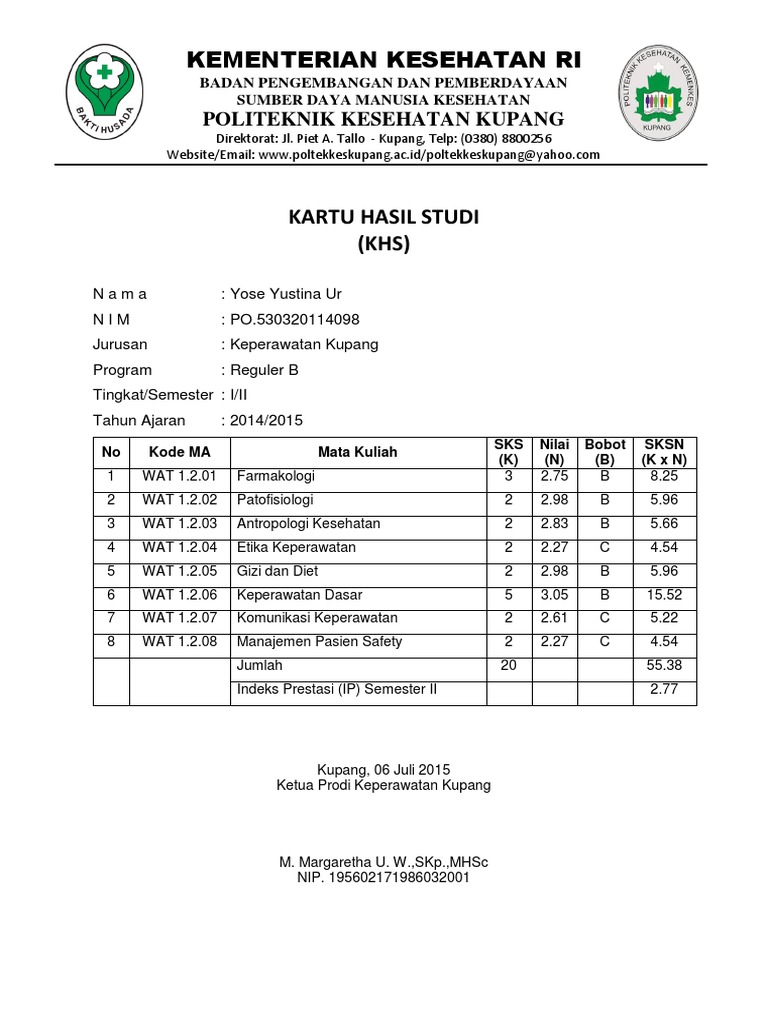 Contoh KRS Dan KHS | PDF | Kesehatan Holistik