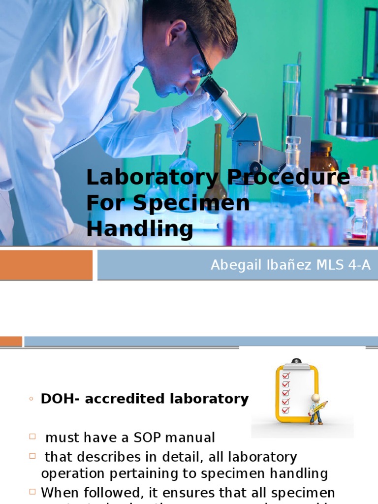 Laboratory Procedure For Specimen Handling | PDF | Toilet | Drug Test