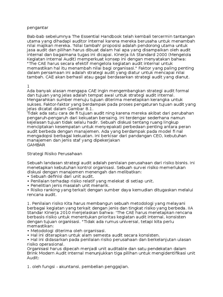Strategi Audit Internal untuk Nilai Tambah | PDF | Bisnis