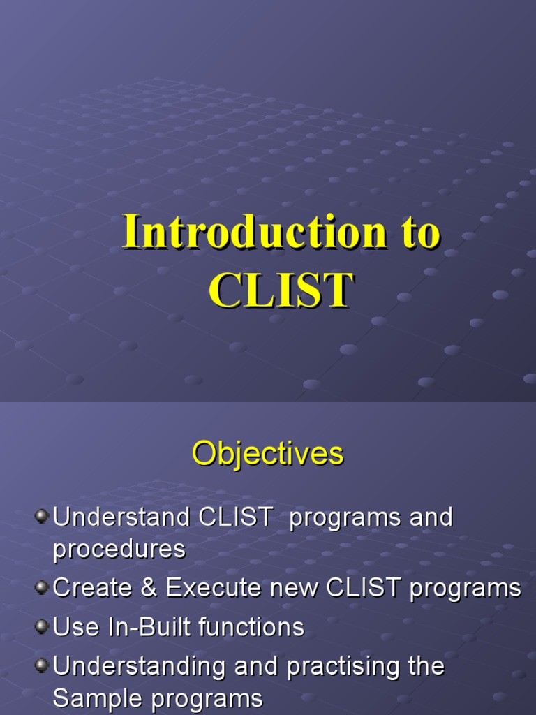 CLIST | PDF | Parameter (Computer Programming) | Control Flow