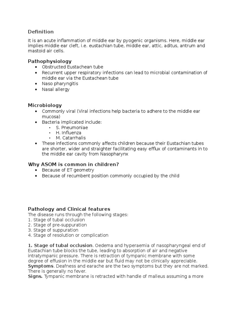 ASOM | PDF | Ear | Diseases And Disorders