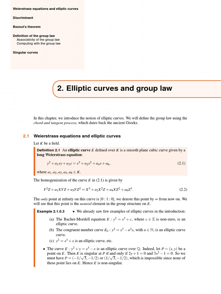 Group Law and Bezout's Theorem in Elliptic Curves | PDF | Polynomial ...