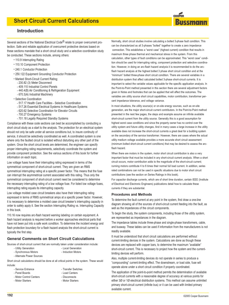Short Circuit Current Calculations PDF | PDF