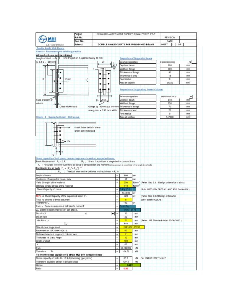 Double Angle Cleats | Screw | Beam (Structure)