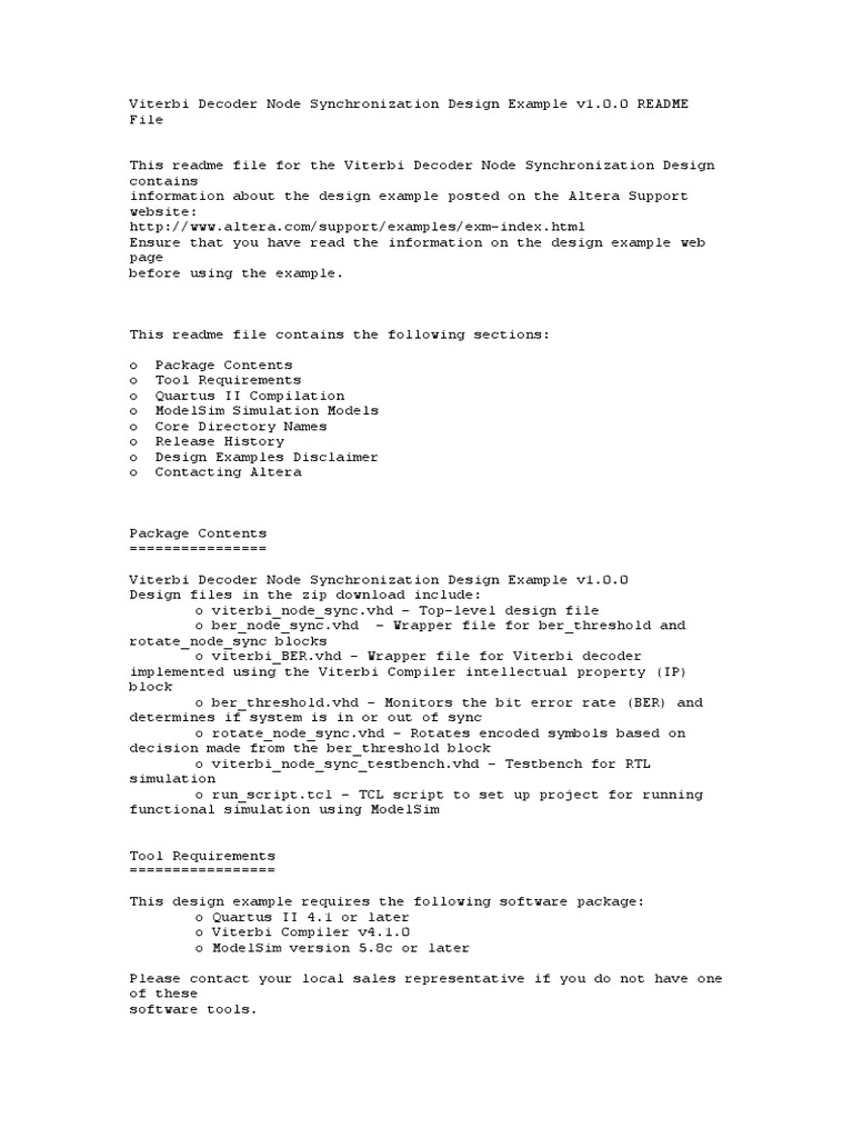 Viterbi Decoder Node Synchronization Design Example v1 | PDF | Simulation | Library (Computing)