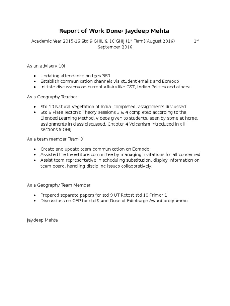 Report of Work Done Jaydeep Mehta August 2016 | PDF | Communication ...