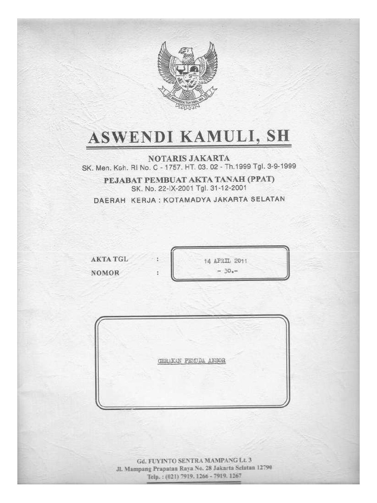 Akte Notaris GP Ansor Bag. 1 | PDF