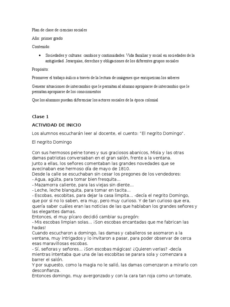 Actividades de Ciencias Sociales 1° Grado | PDF