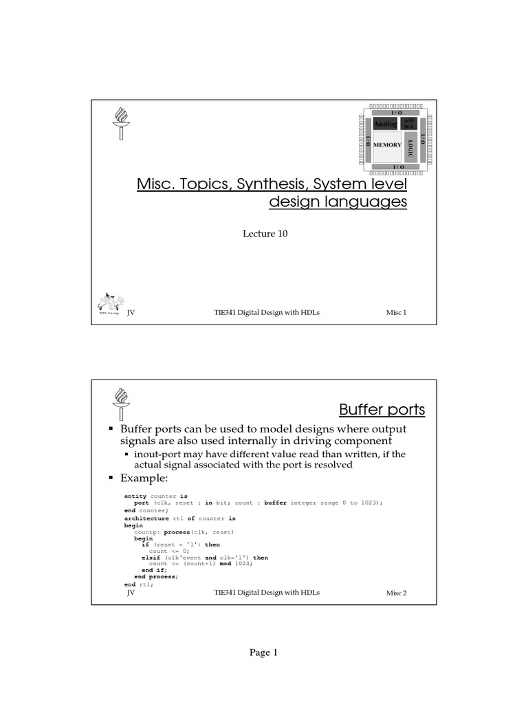 VHDL Synthesis | PDF | Hardware Description Language | Logic Synthesis