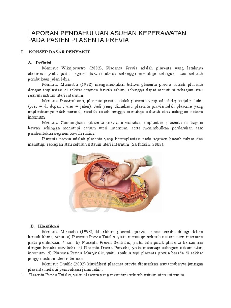 Laporan Pendahuluan Asuhan Keperawatan Pada Pasien Plasenta Previa | PDF