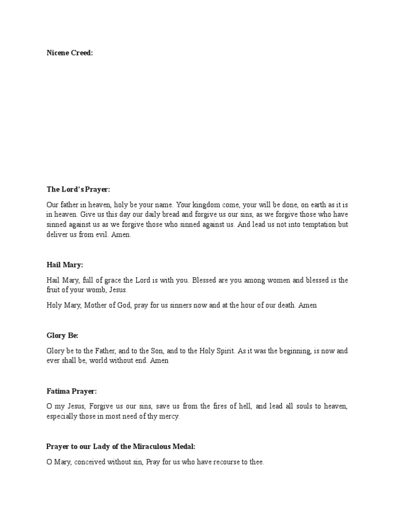 CFC Household | Rosary | Lord's Prayer