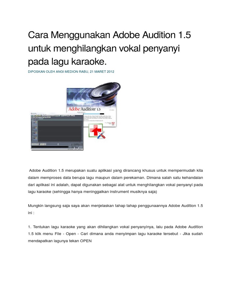 Cara Menggunakan Adobe Audition 1 | PDF