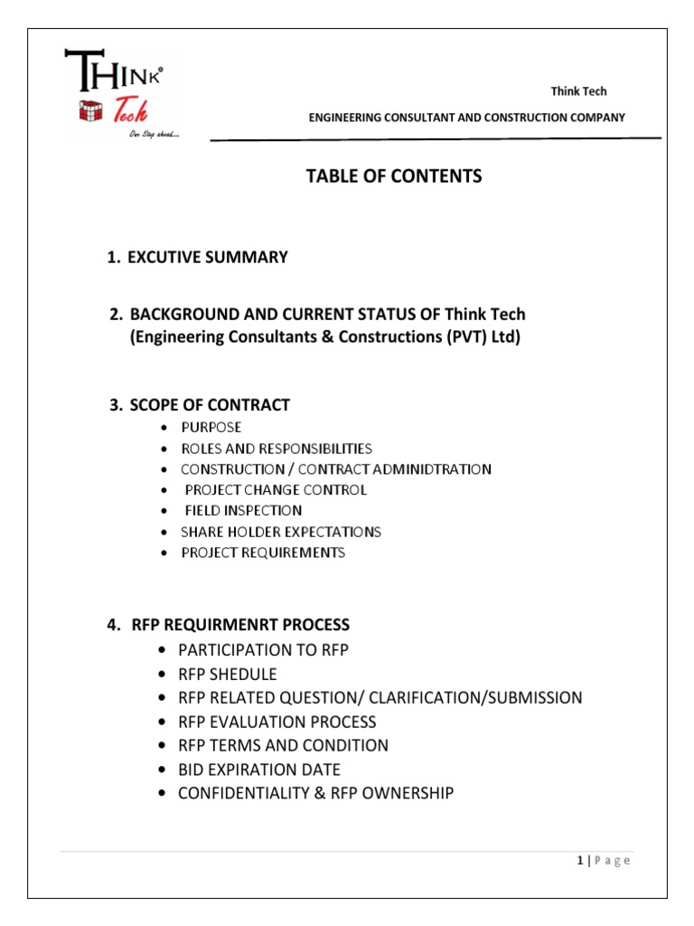 RFP Document- Bridge | Request For Proposal | Engineering