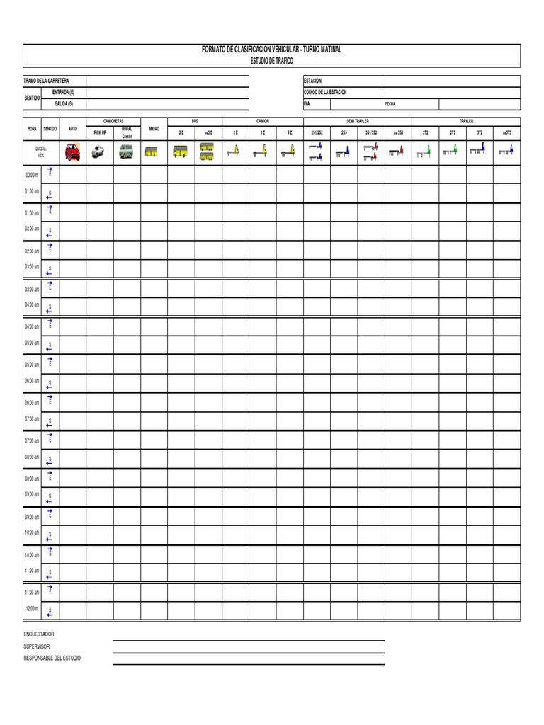 Formato Conteo Vehicular PDF | PDF
