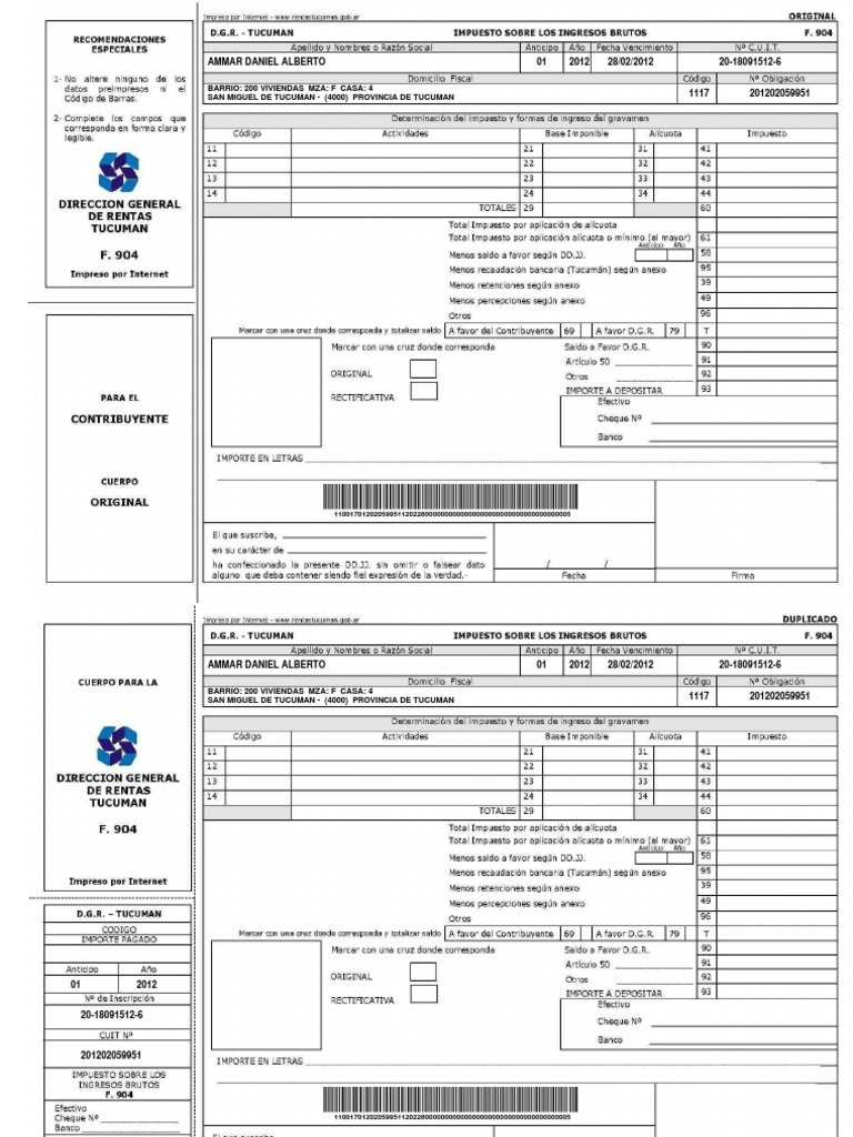 20-18091512-6 Ammar Daniel Alberto 01 2012 28/02/2012 | PDF