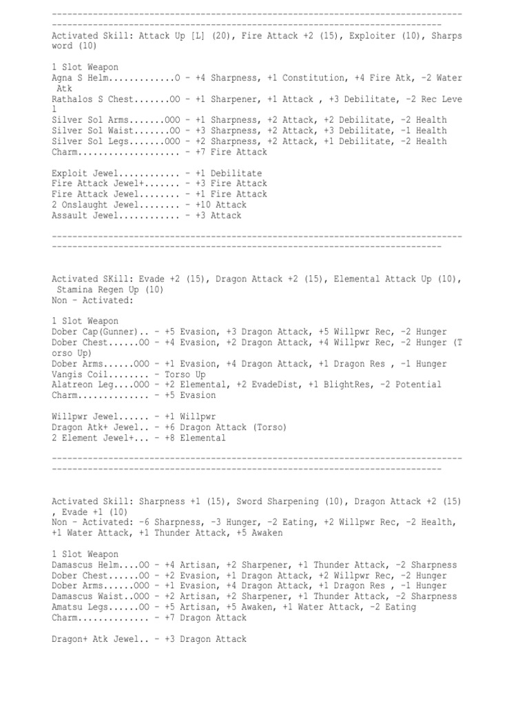 SNS Builds MHP3rd | PDF | Melee Weapons | Sword