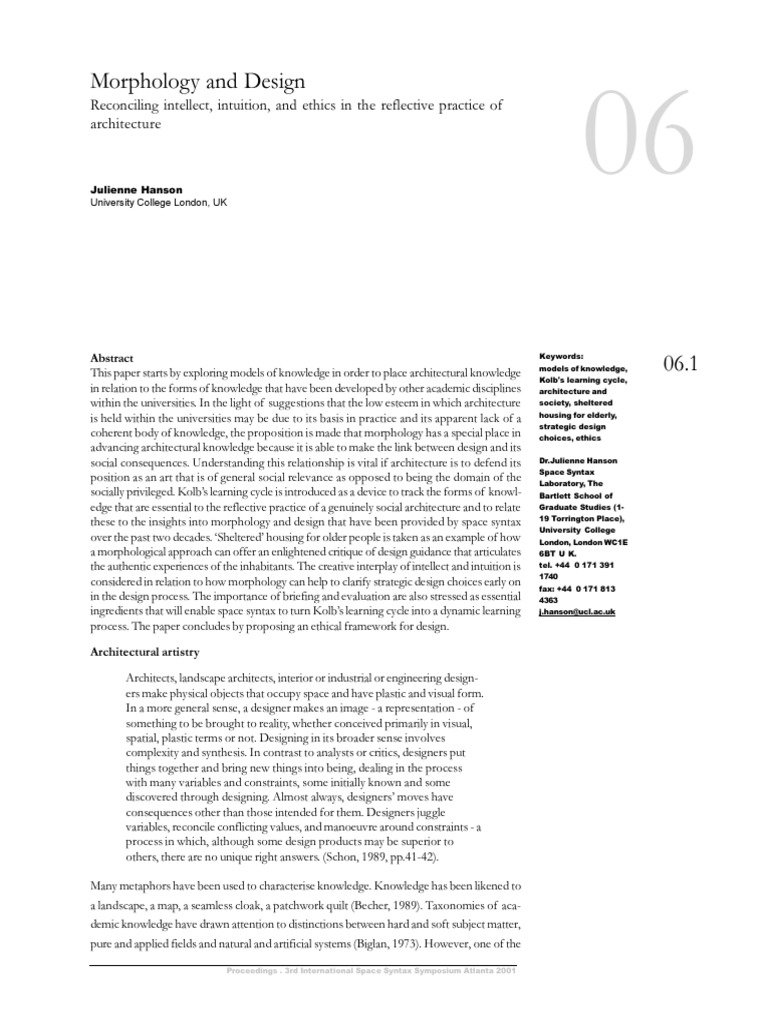 Morphology and Design PDF | PDF | Design | Knowledge