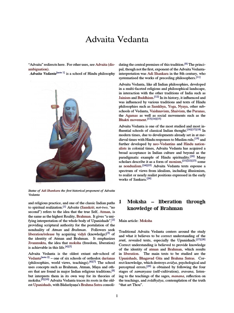 Advaita Vedanta PDF | PDF | Advaita Vedanta | Brahman