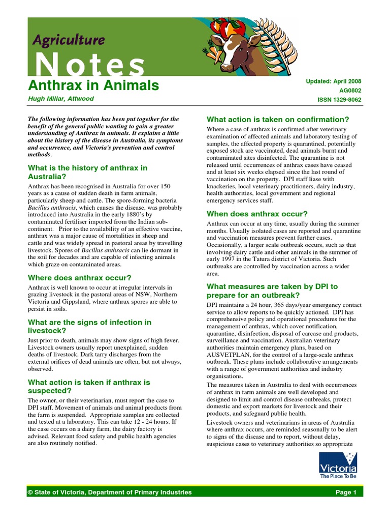 Anthrax in Animals | PDF | Anthrax | Livestock