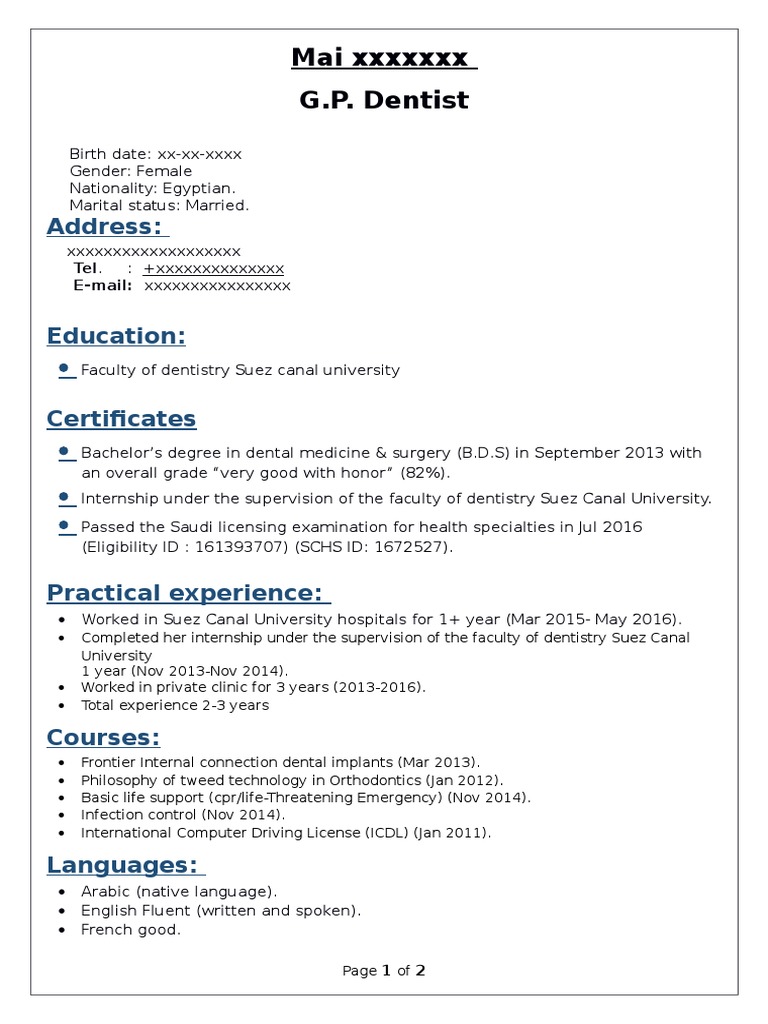 Mai XXXXXXX G.P. Dentist: Address | PDF | Science & Mathematics