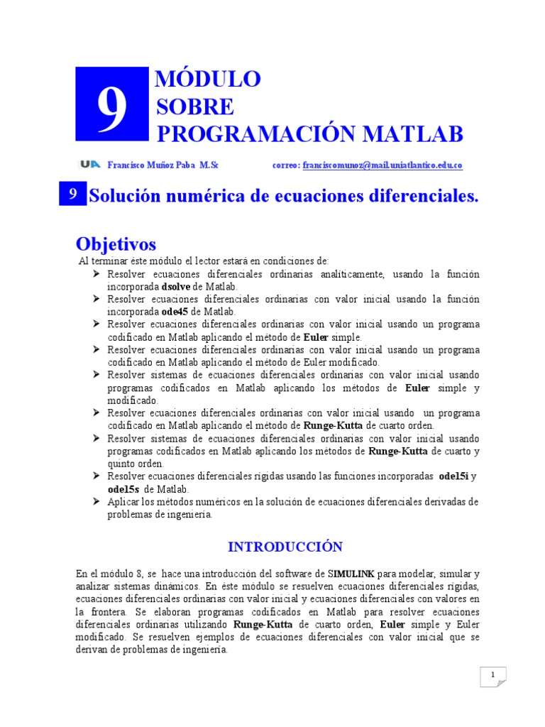 Módulo Sobre Programación Matlab Pdf Pdf 