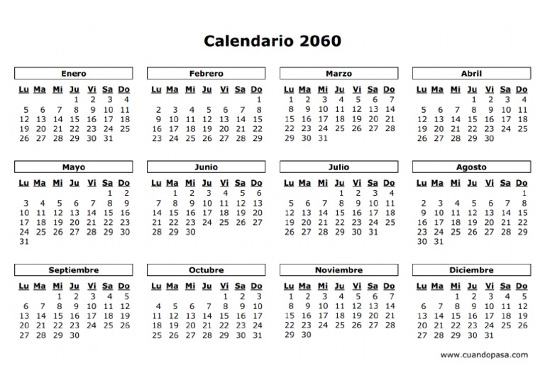 Calendar I o 2060 | PDF