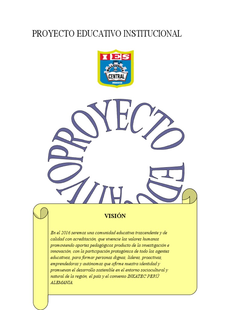 Proyecto Educativo Institucional | PDF