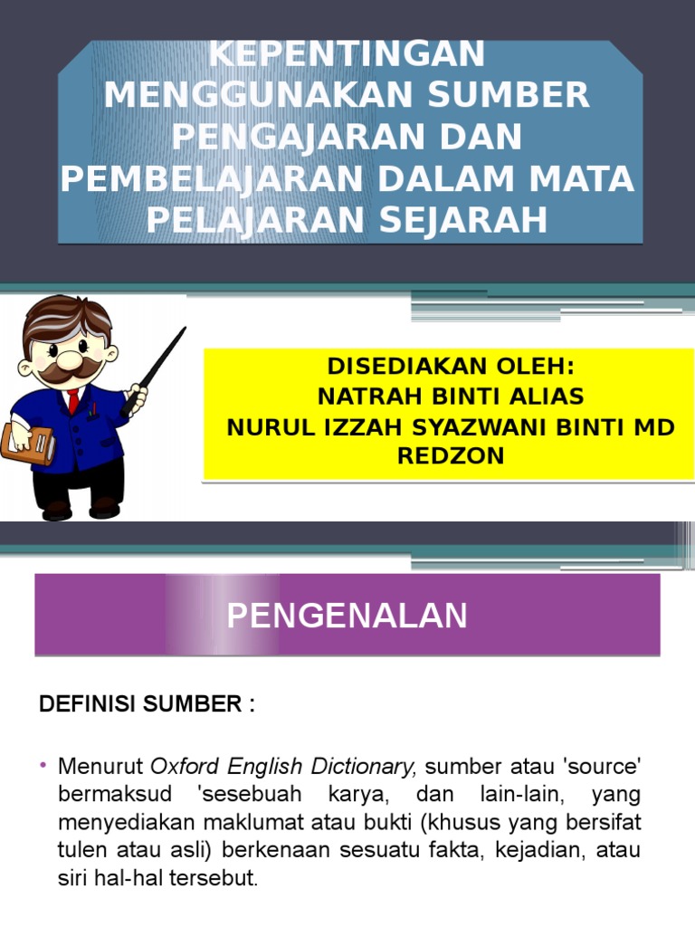 Kepentingan Menggunakan Sumber Pengajaran Dan Pembelajaran Dalam Mata